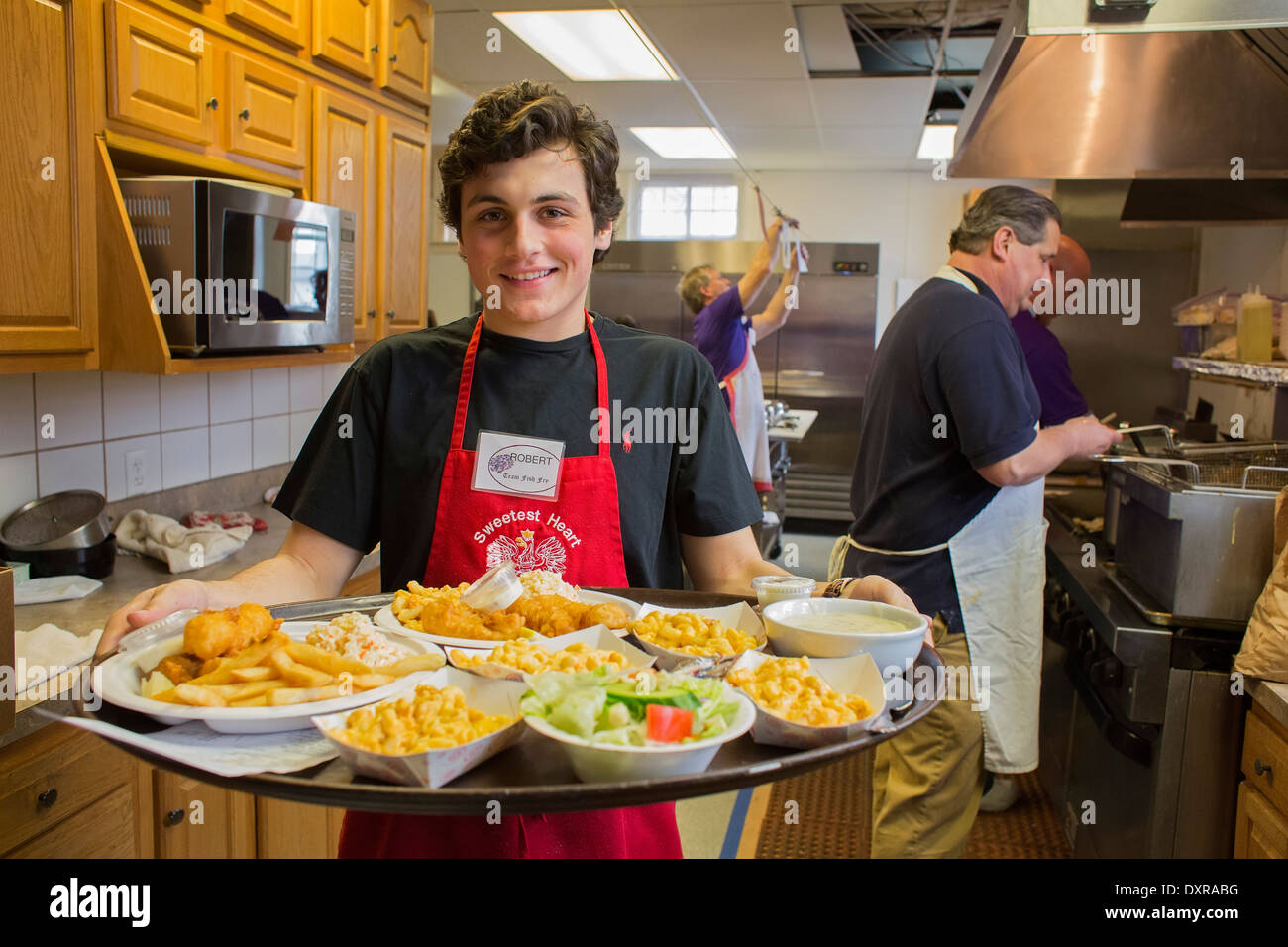 Friday Evening Fish Fry During Lent at Catholic Church Stock Photo - Alamy