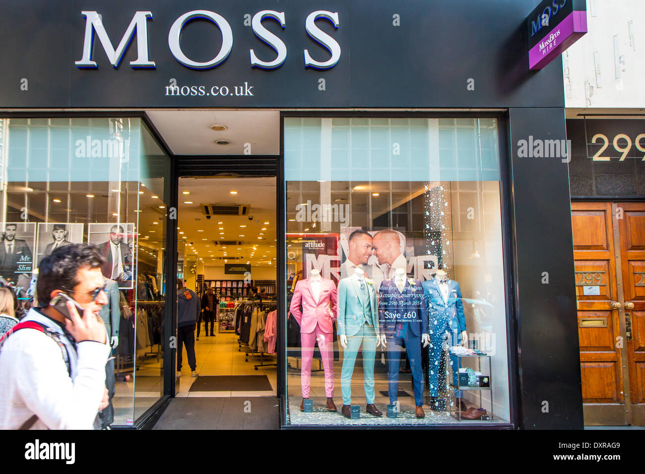 London, UK . 29th Mar, 2014. Moss shop on Oxford Street showing support ...