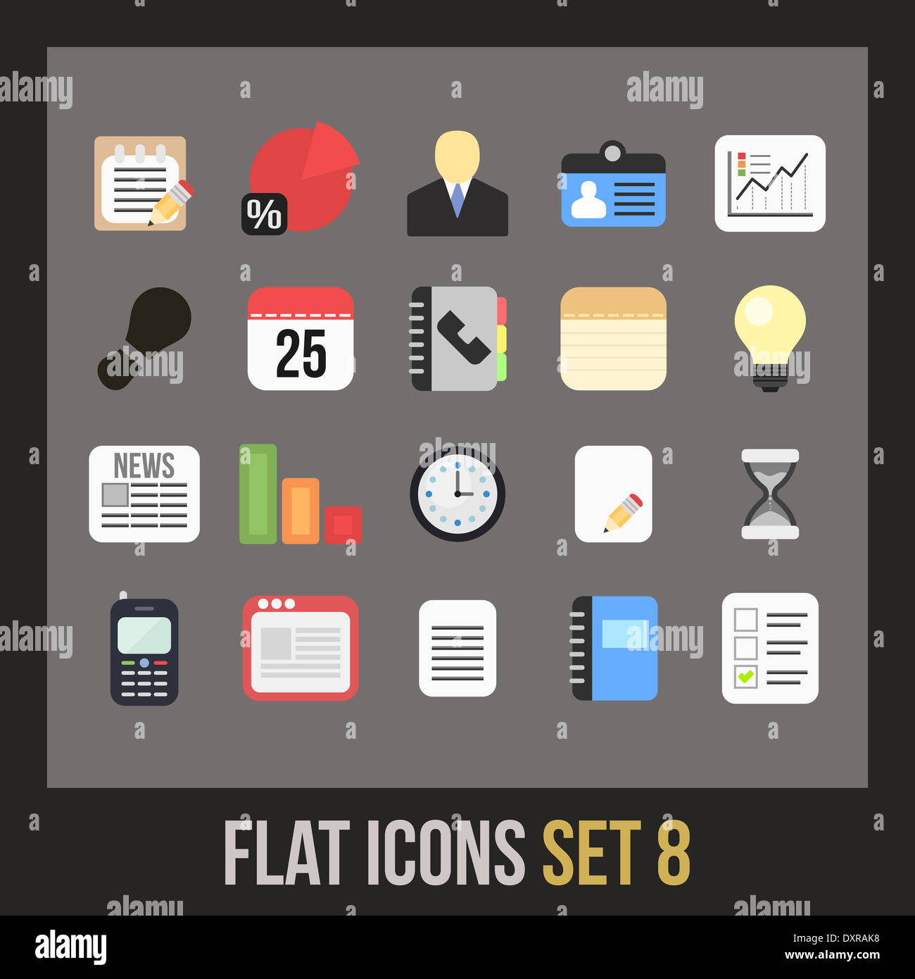 Flat icons set 8 Stock Photo - Alamy