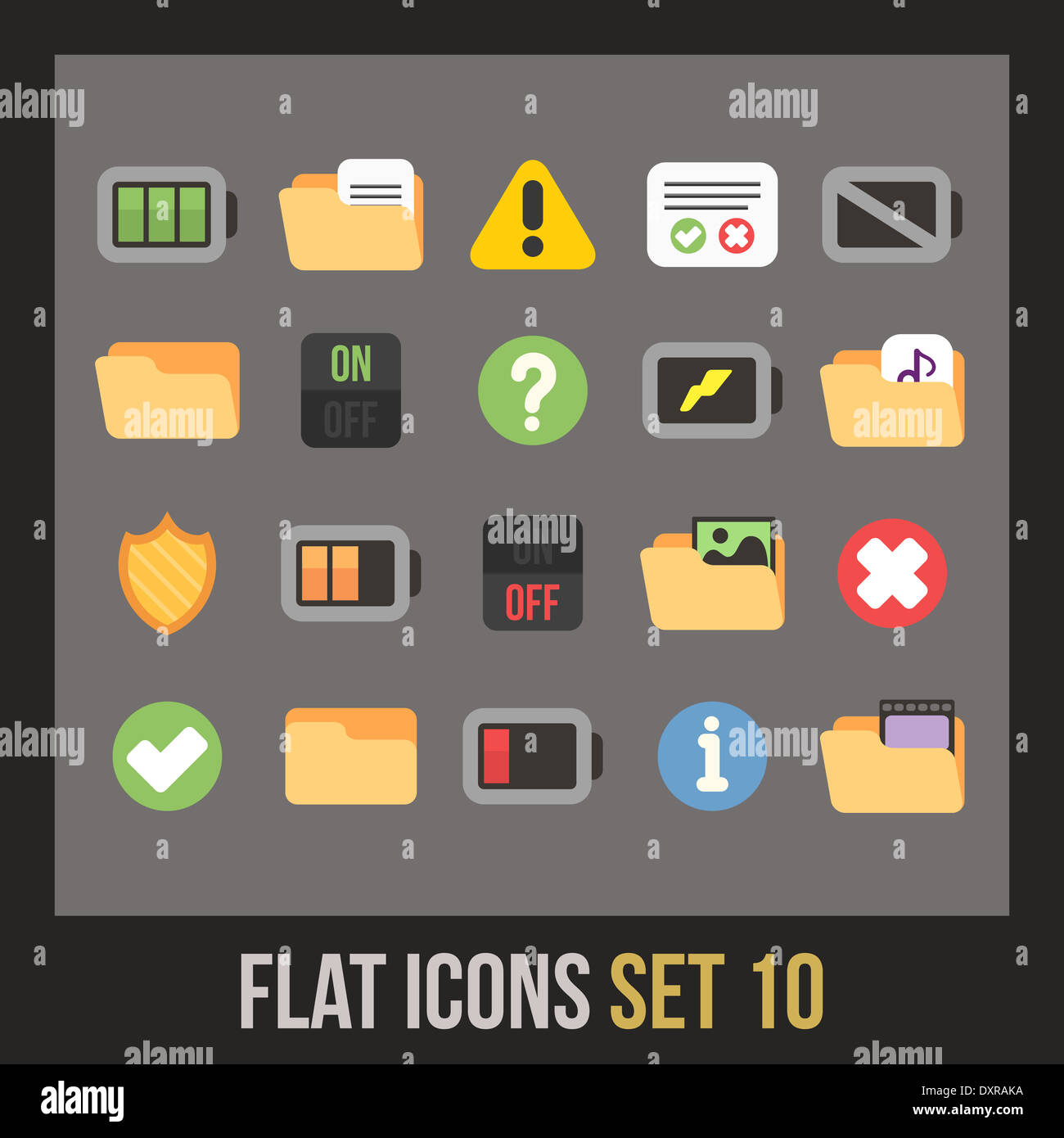 Flat icons set 10 Stock Photo - Alamy