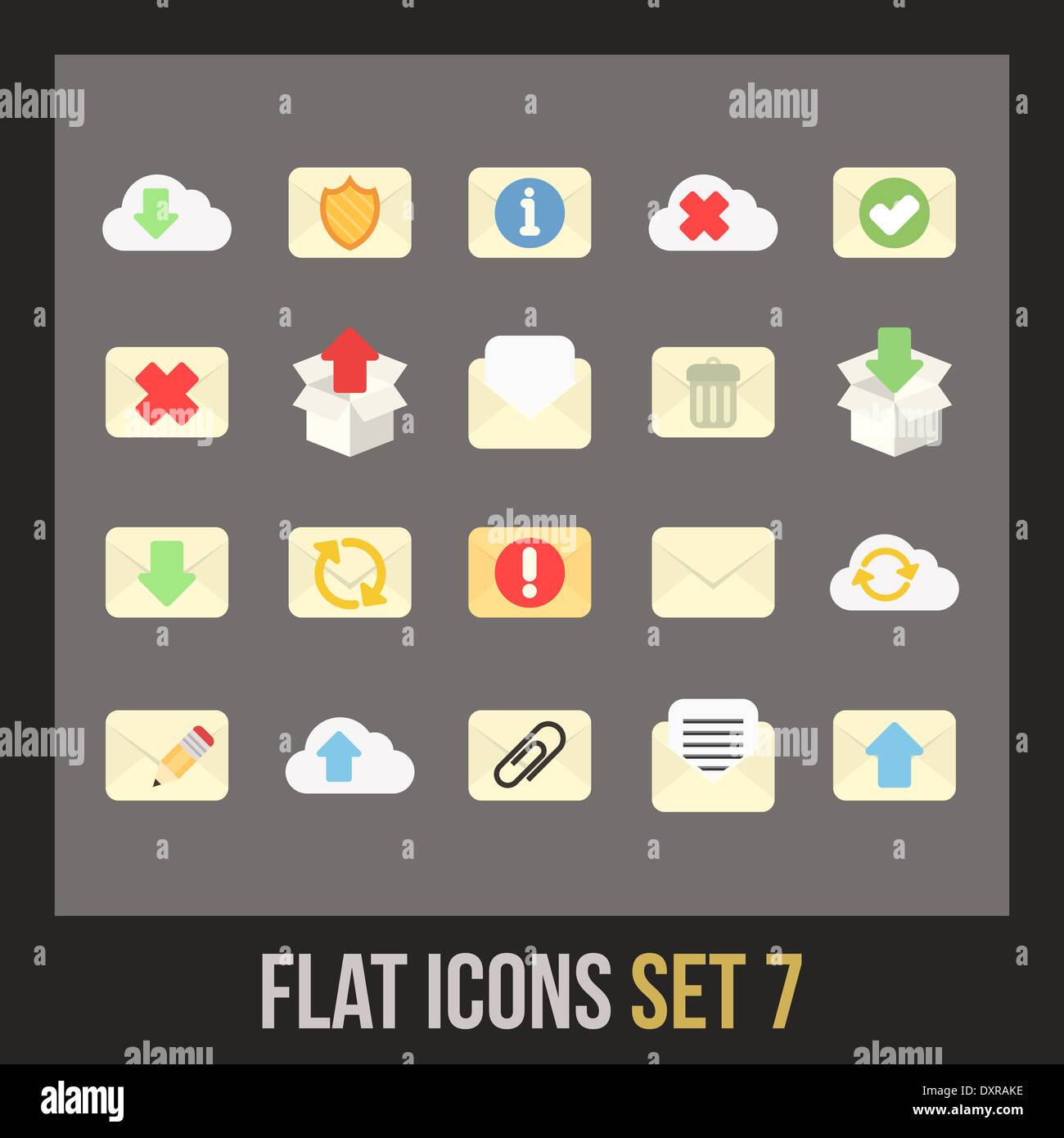 Flat icons set 7 Stock Photo - Alamy