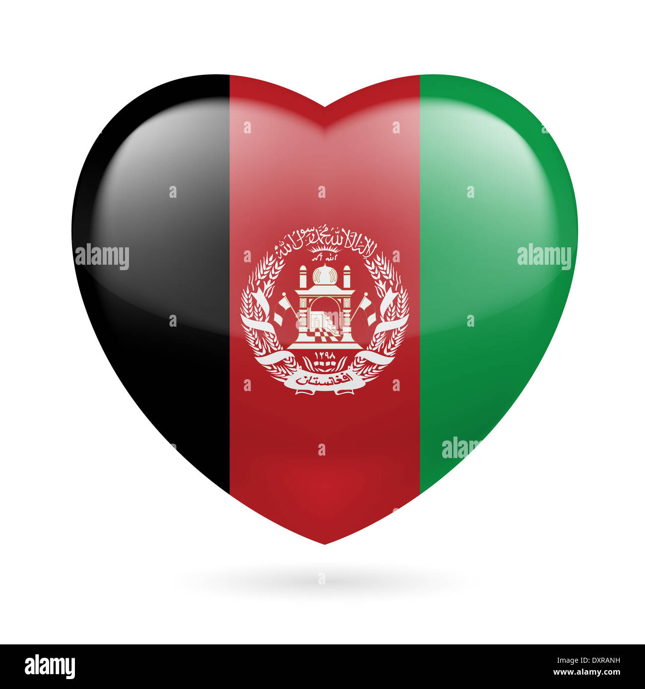 Heart with Afghan flag colors. I love Afghanistan Stock Photo - Alamy