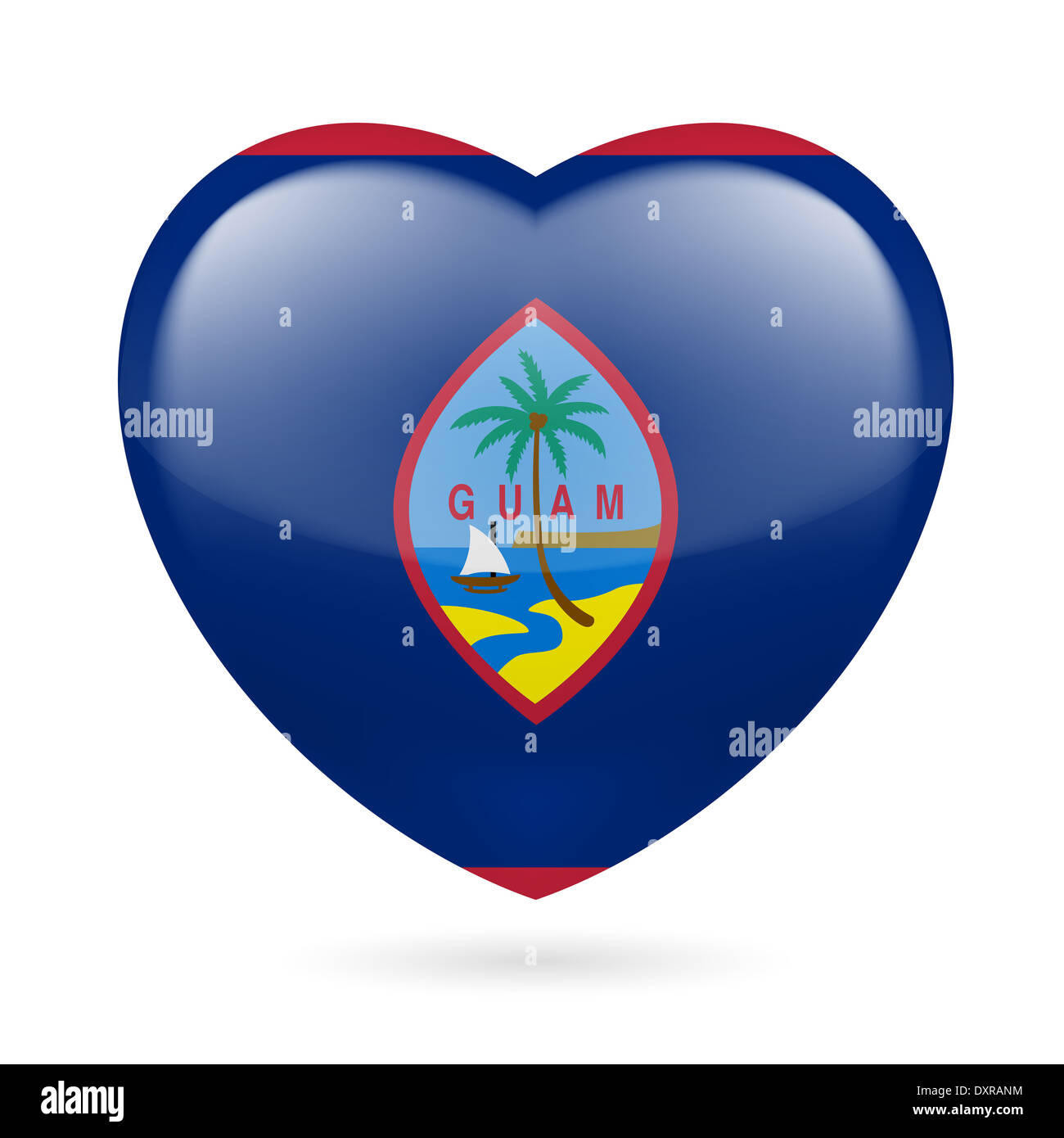 I love Guam. Heart with flag design Stock Photo - Alamy