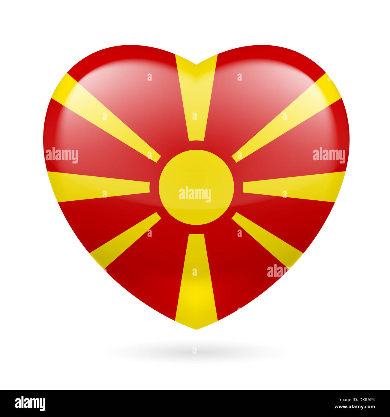Heart with Macedonian flag colors. I love Macedonia Stock Photo - Alamy