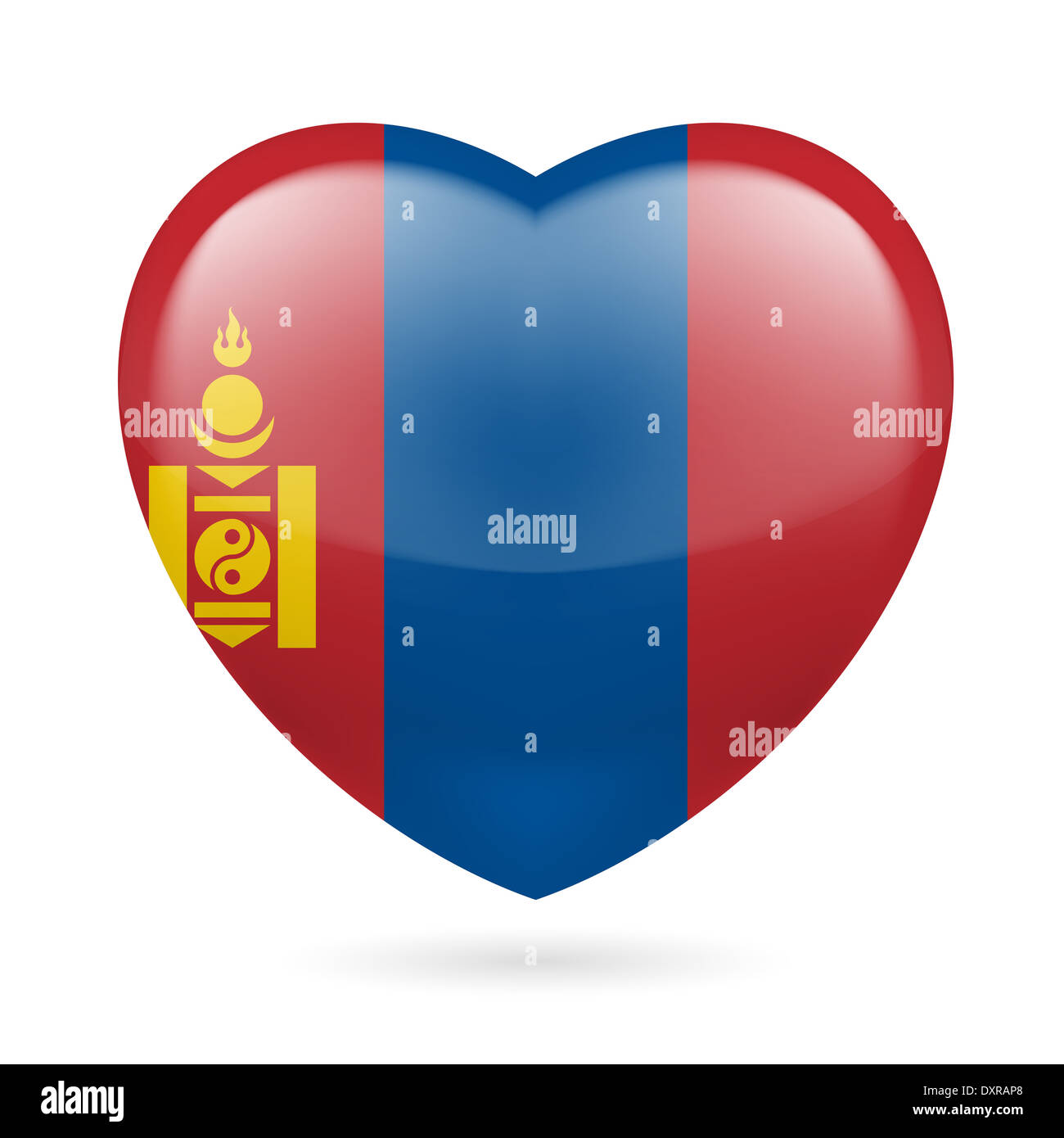 Heart with Mongolian flag colors. I love Mongolia Stock Photo - Alamy