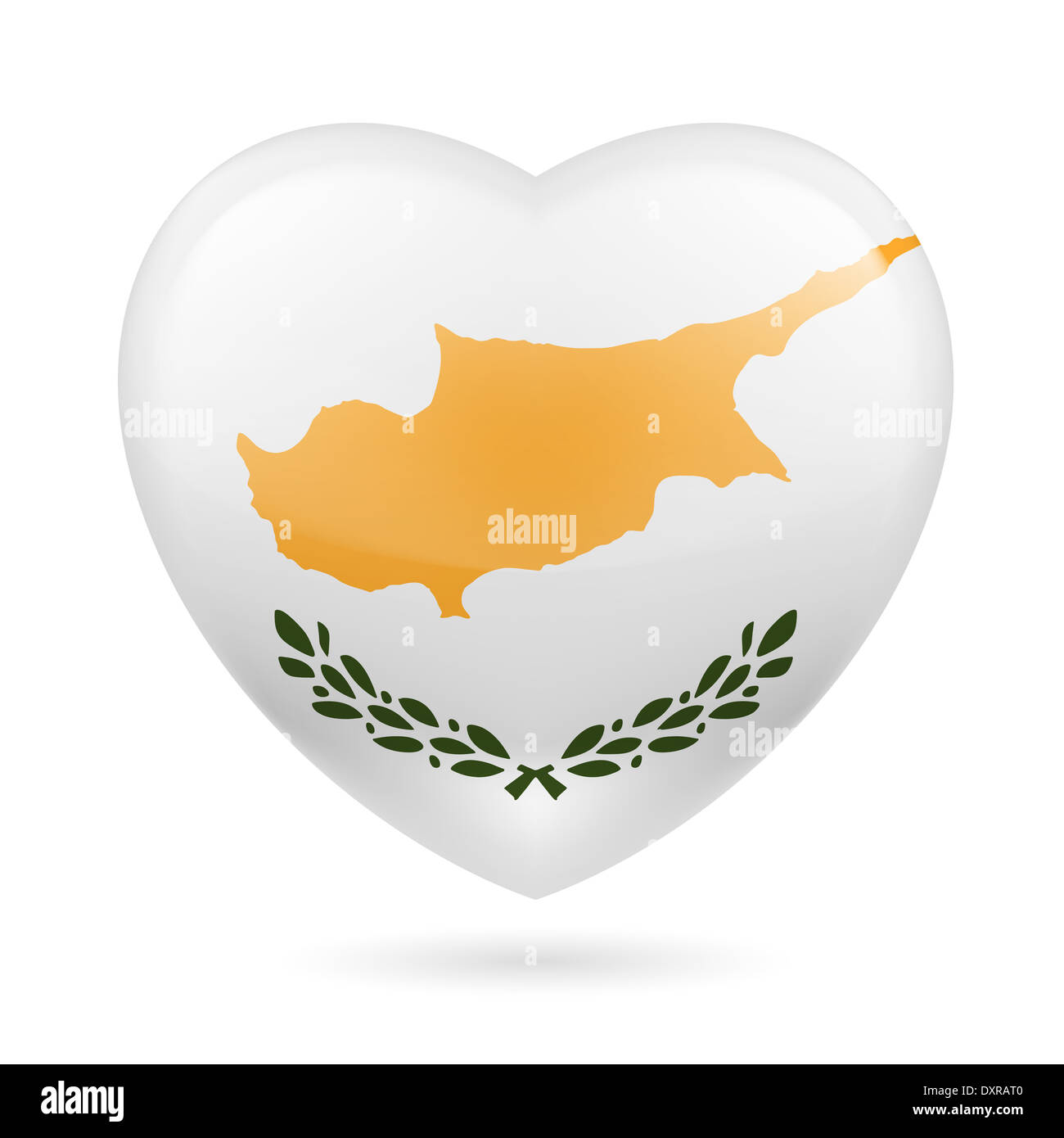 Heart with Cypriot flag colors. I love Cyprus Stock Photo - Alamy
