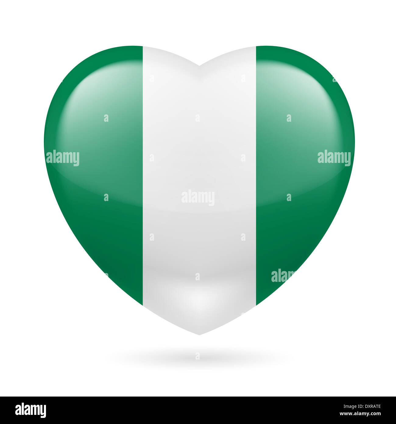 Heart with Nigerian flag colors. I love Nigeria Stock Photo - Alamy