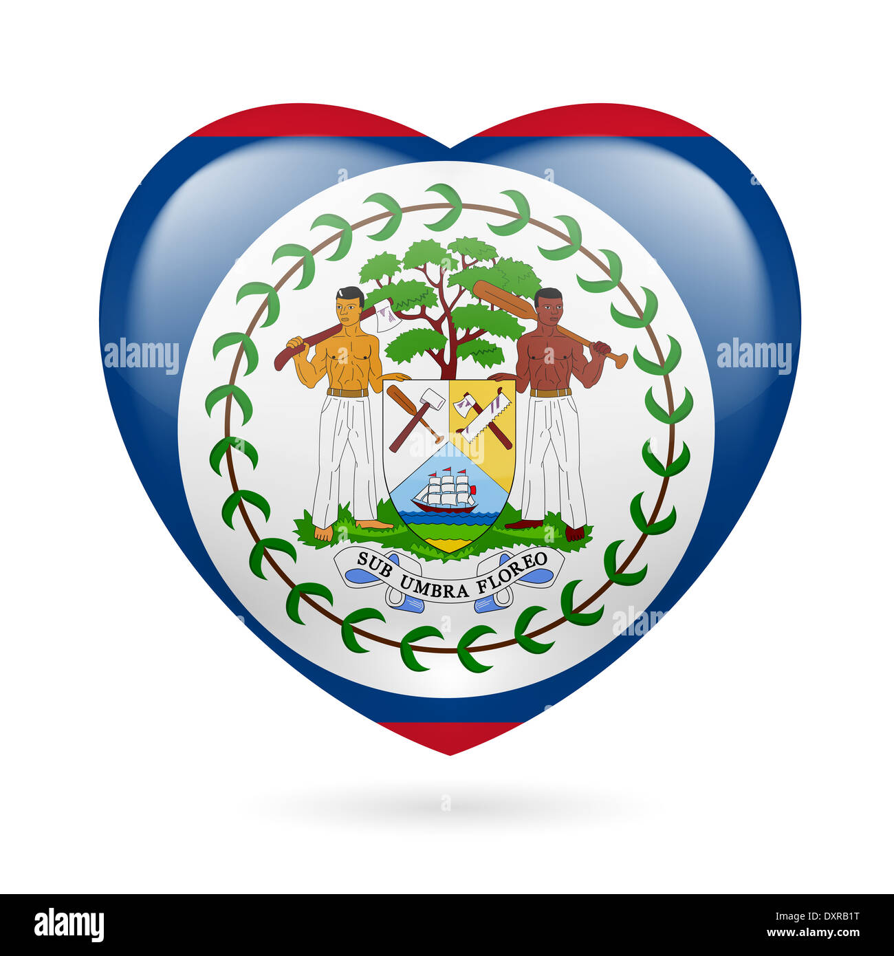 Heart with Belizean flag colors. I love Belize Stock Photo - Alamy