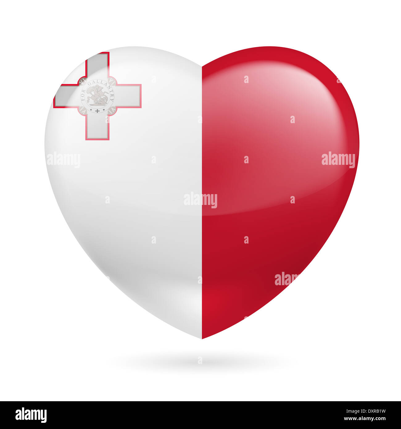 Heart with Maltese flag colors. I love Malta Stock Photo - Alamy