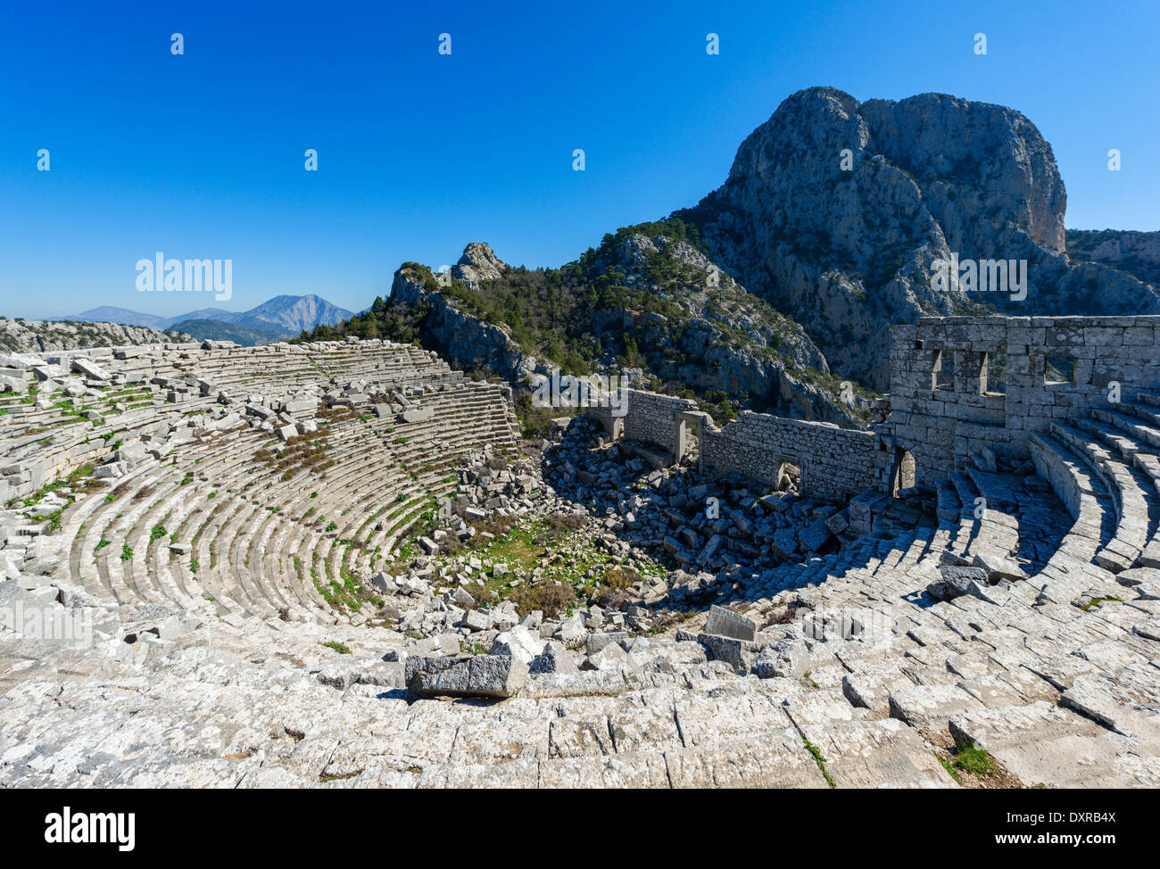 The ruins of the theatre at Termessos, Gullug Dag Milli Parki, Antalya ...