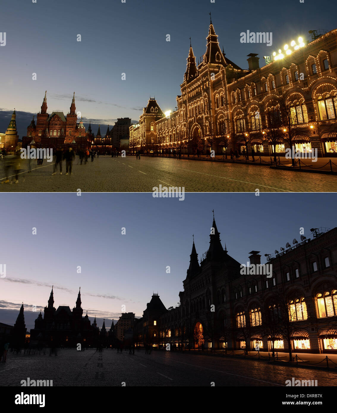 Moscow. 29th Mar, 2014. The combo taken on March 29, 2014 shows the ...