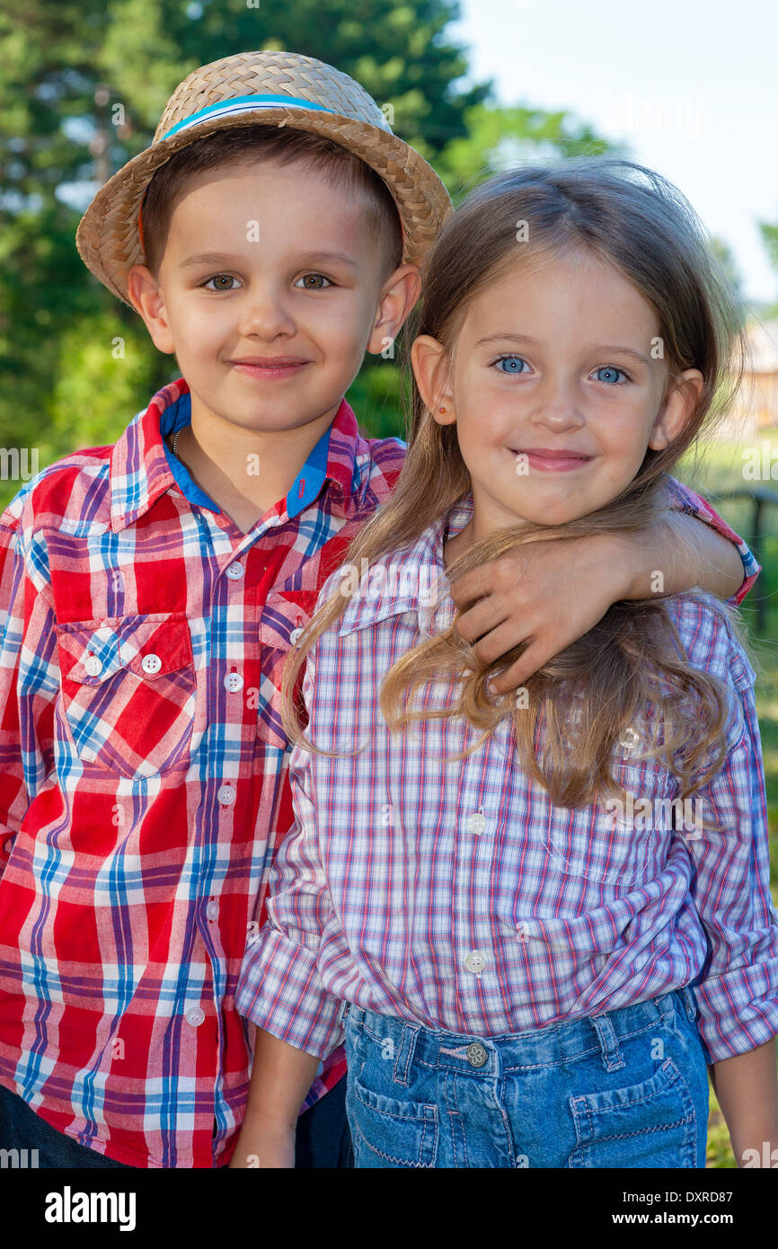 Happy Kids Love Couple Stock Photo - Alamy