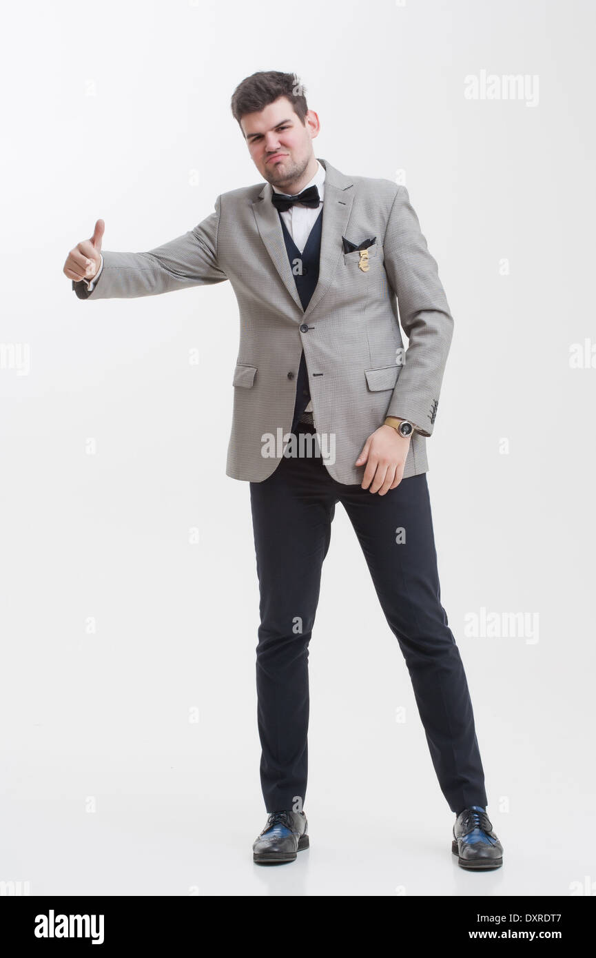 European businessman in triple suit. Handsome man. Euro logo icon ...