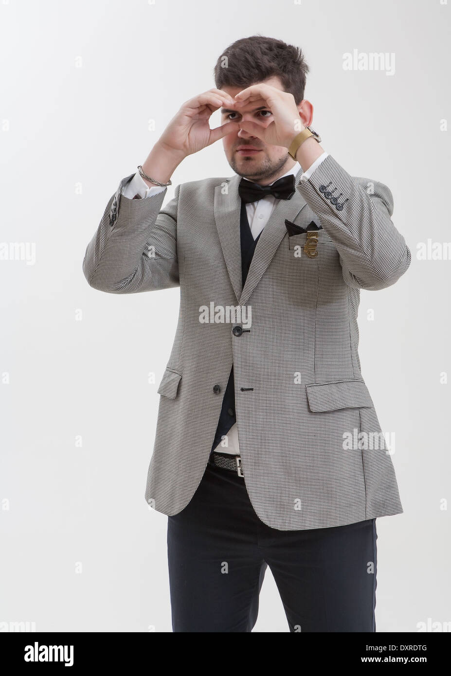 European businessman in triple suit. Handsome man. Euro logo icon ...