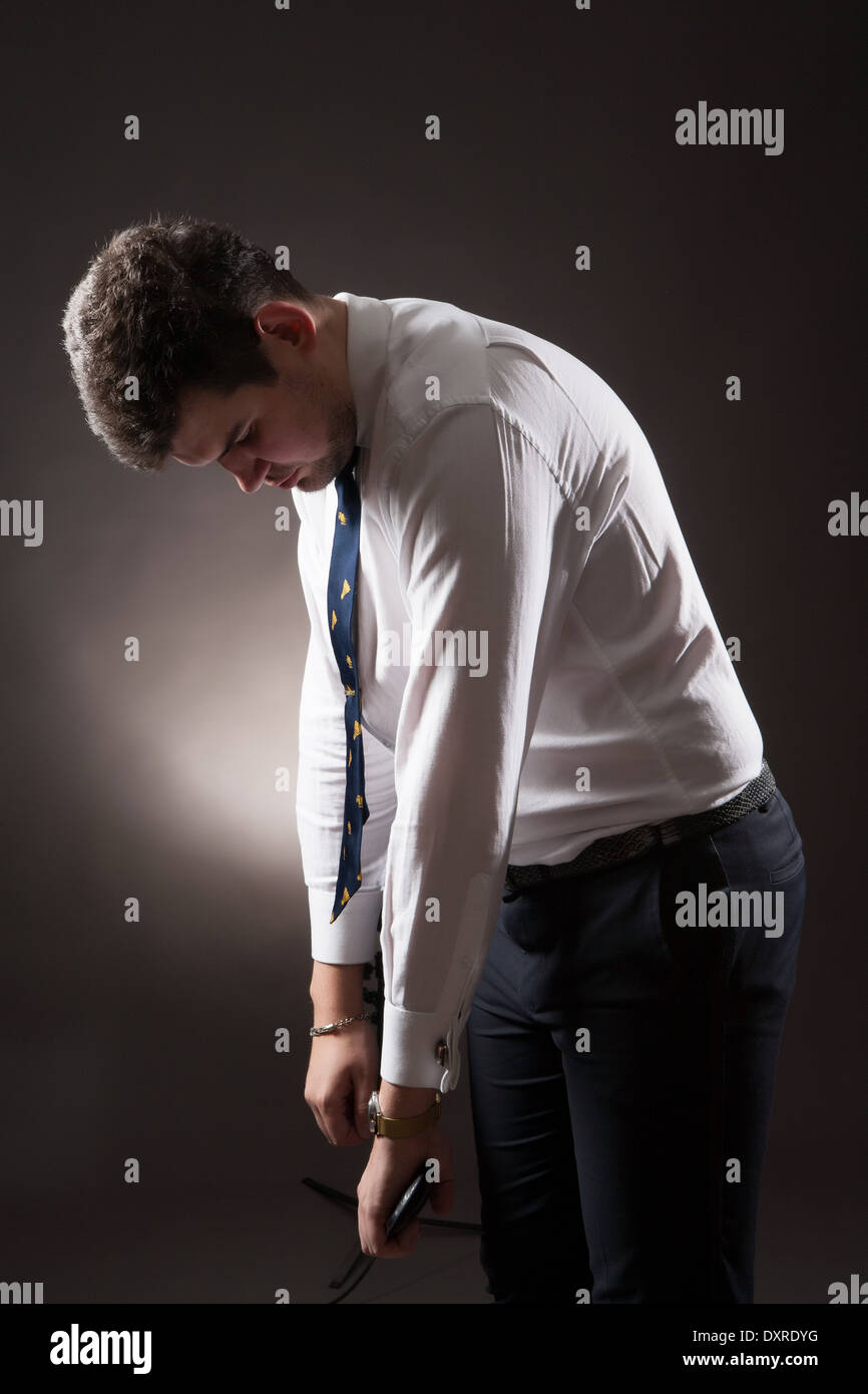 Zombie man. Businessman like a zombie. Well dressed Stock Photo - Alamy