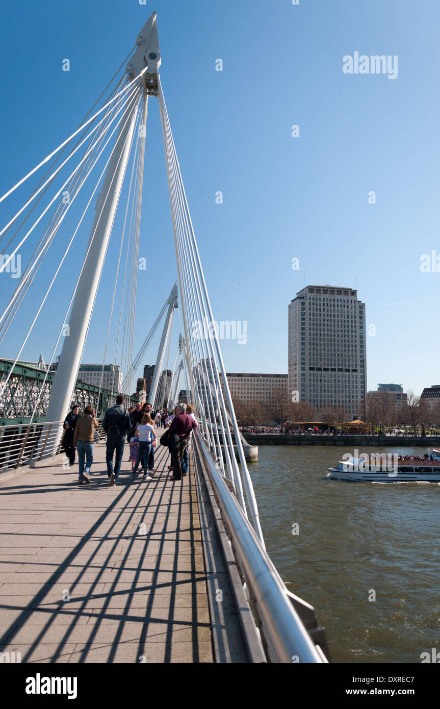 Famous view along and around the River Thames in London near London Eye ...