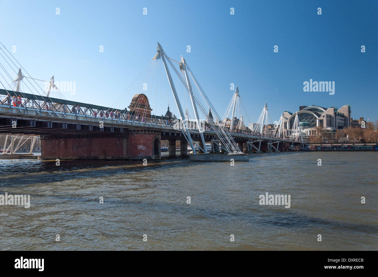 Famous view along and around the River Thames in London near Houses of ...