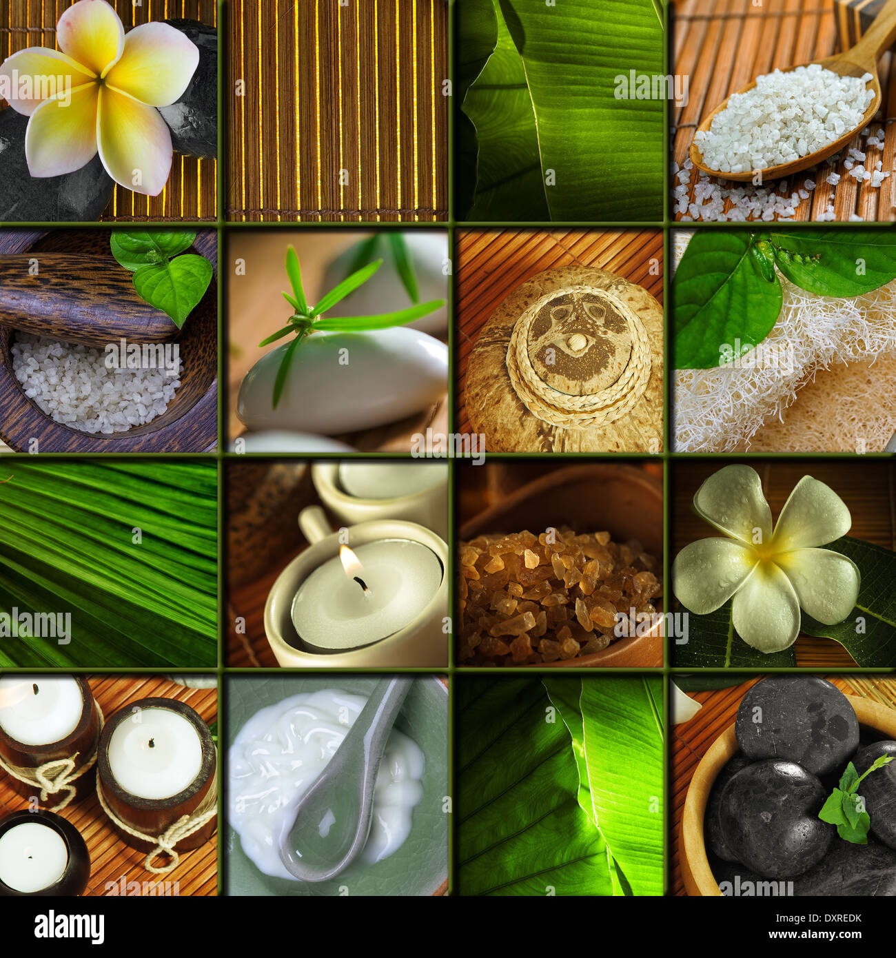 Spa theme photo collage composed of different images Stock Photo - Alamy