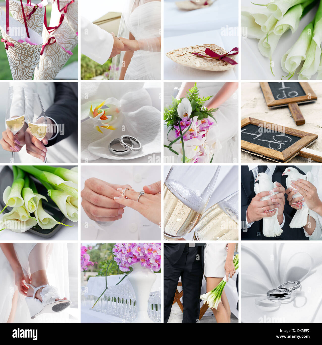 wedding theme collage composed of different images Stock Photo - Alamy