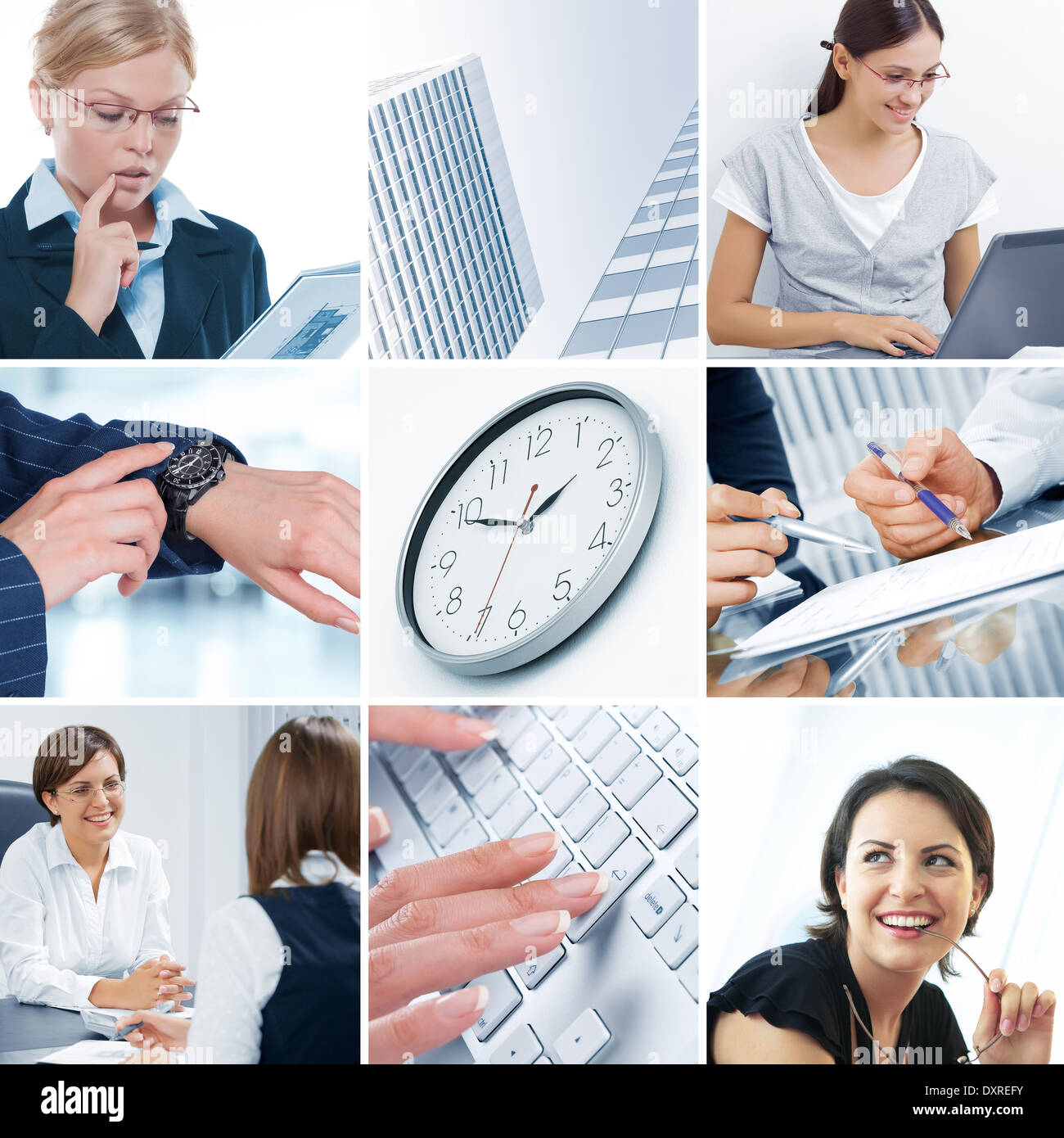 Business theme photo collage composed of different images Stock Photo ...