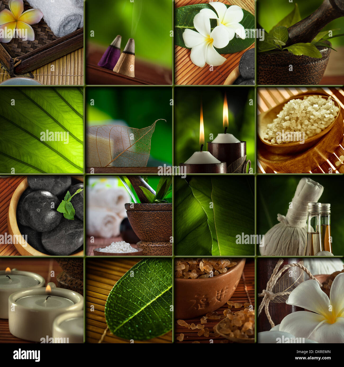 Spa theme photo collage composed of different images Stock Photo - Alamy