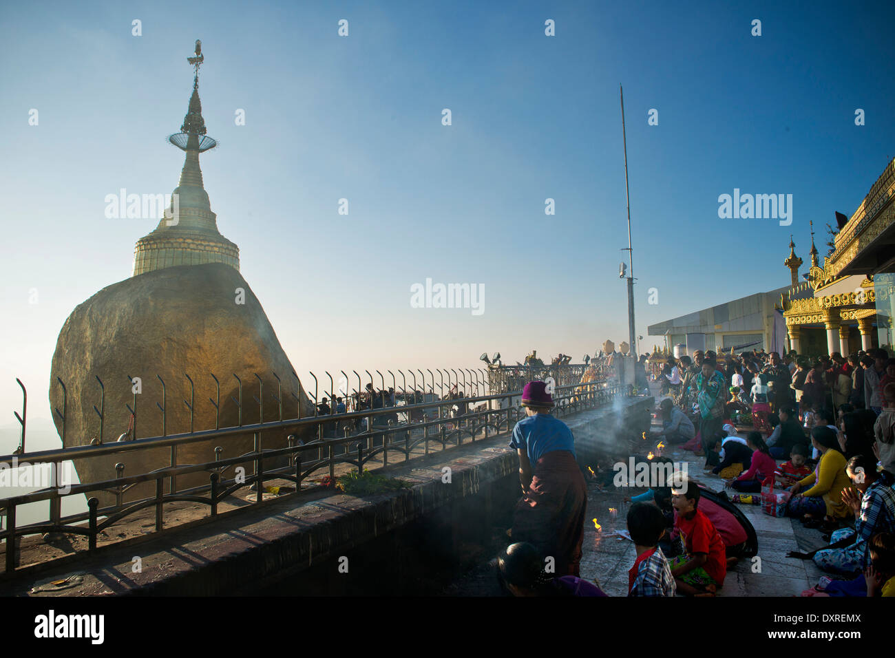 Myanmar, Kyaiktiyo, Golden Rock, Prayer Stock Photo - Alamy