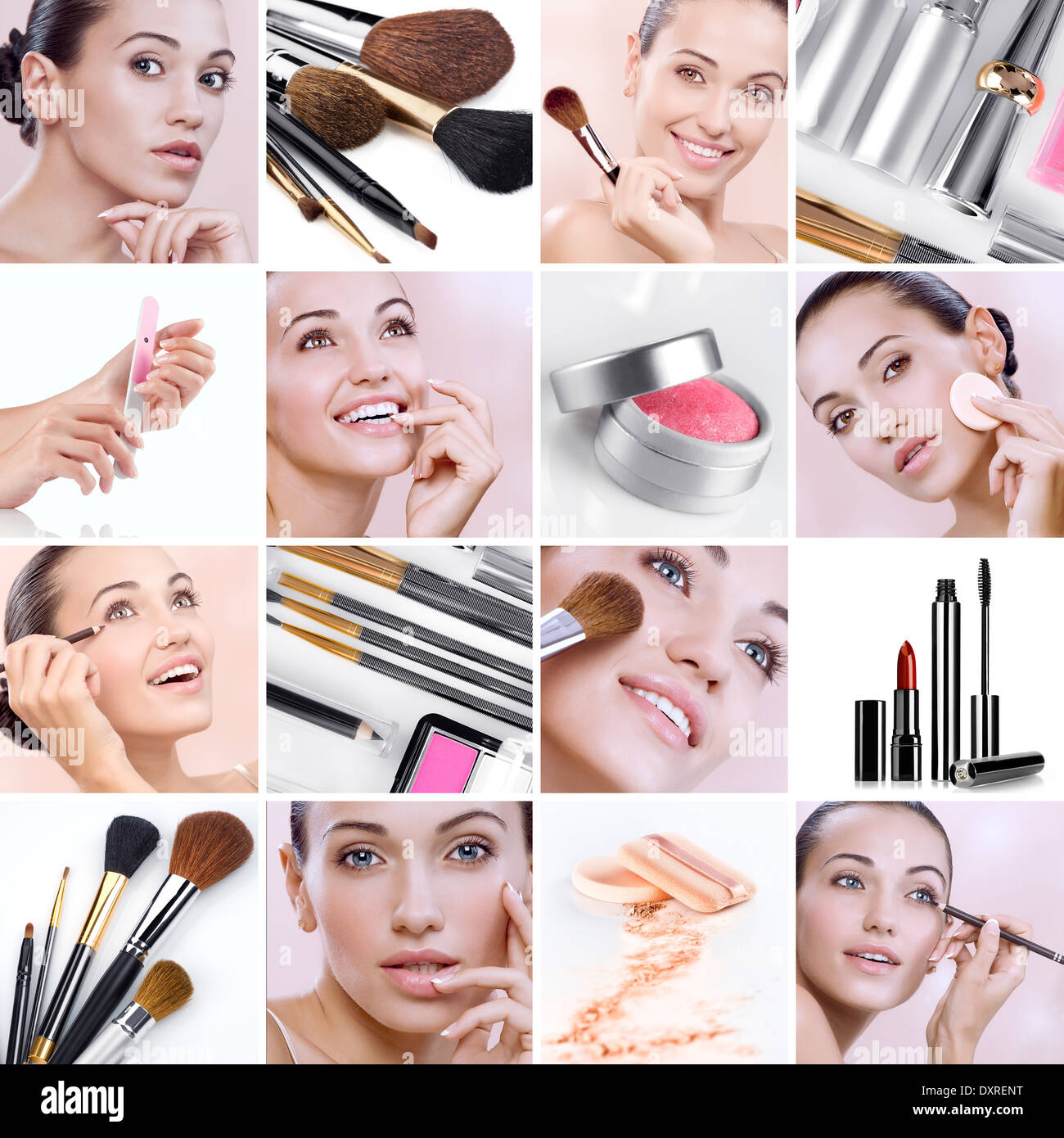 Cosmetic theme collage composed of different images Stock Photo - Alamy