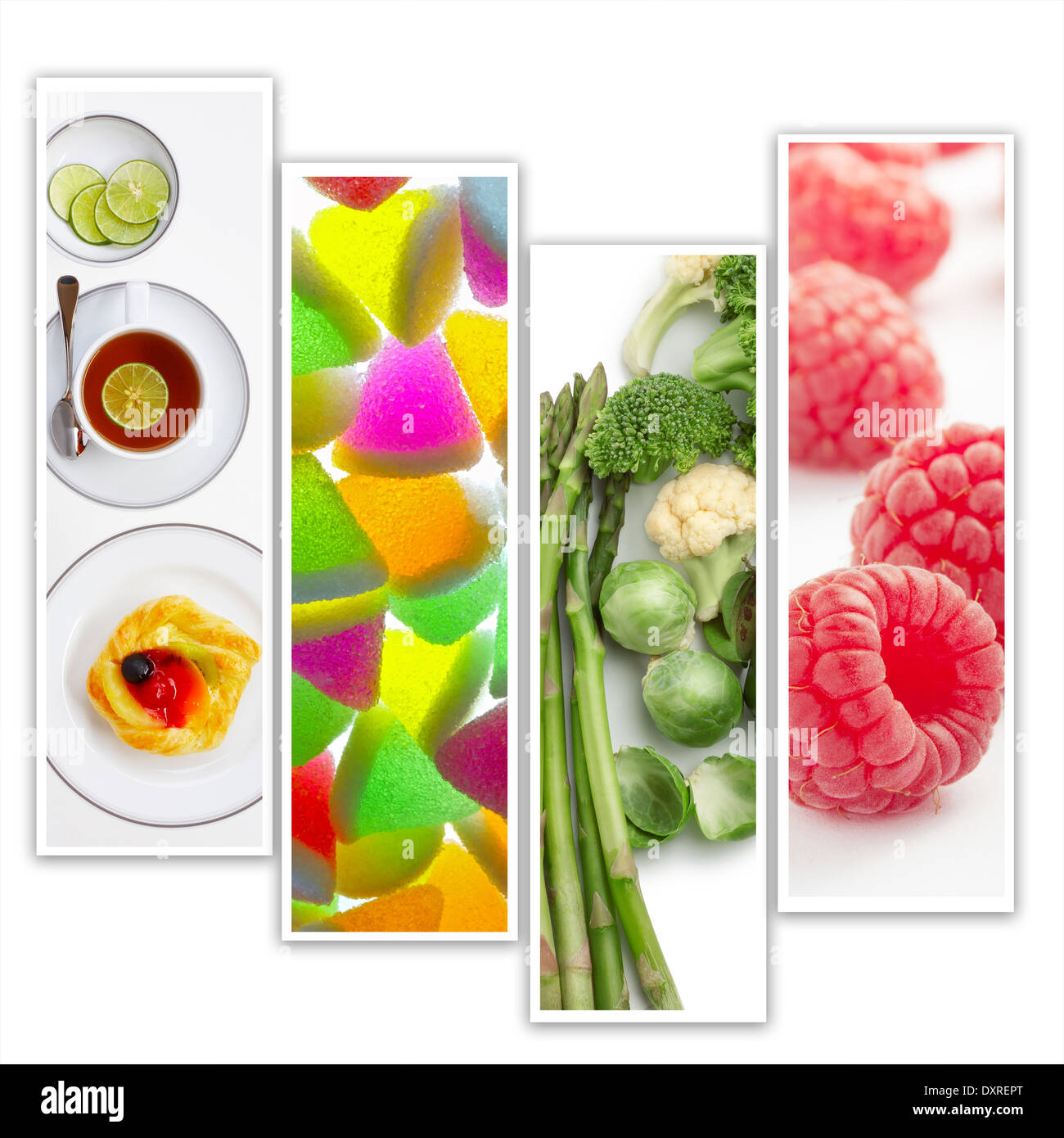 Food theme photo collage composed of few images Stock Photo - Alamy