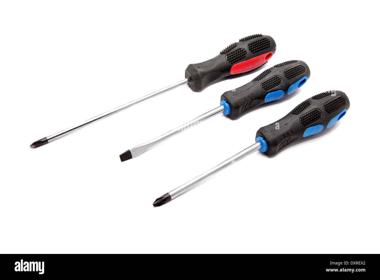 Three screw-drivers isolated on a white background Stock Photo - Alamy