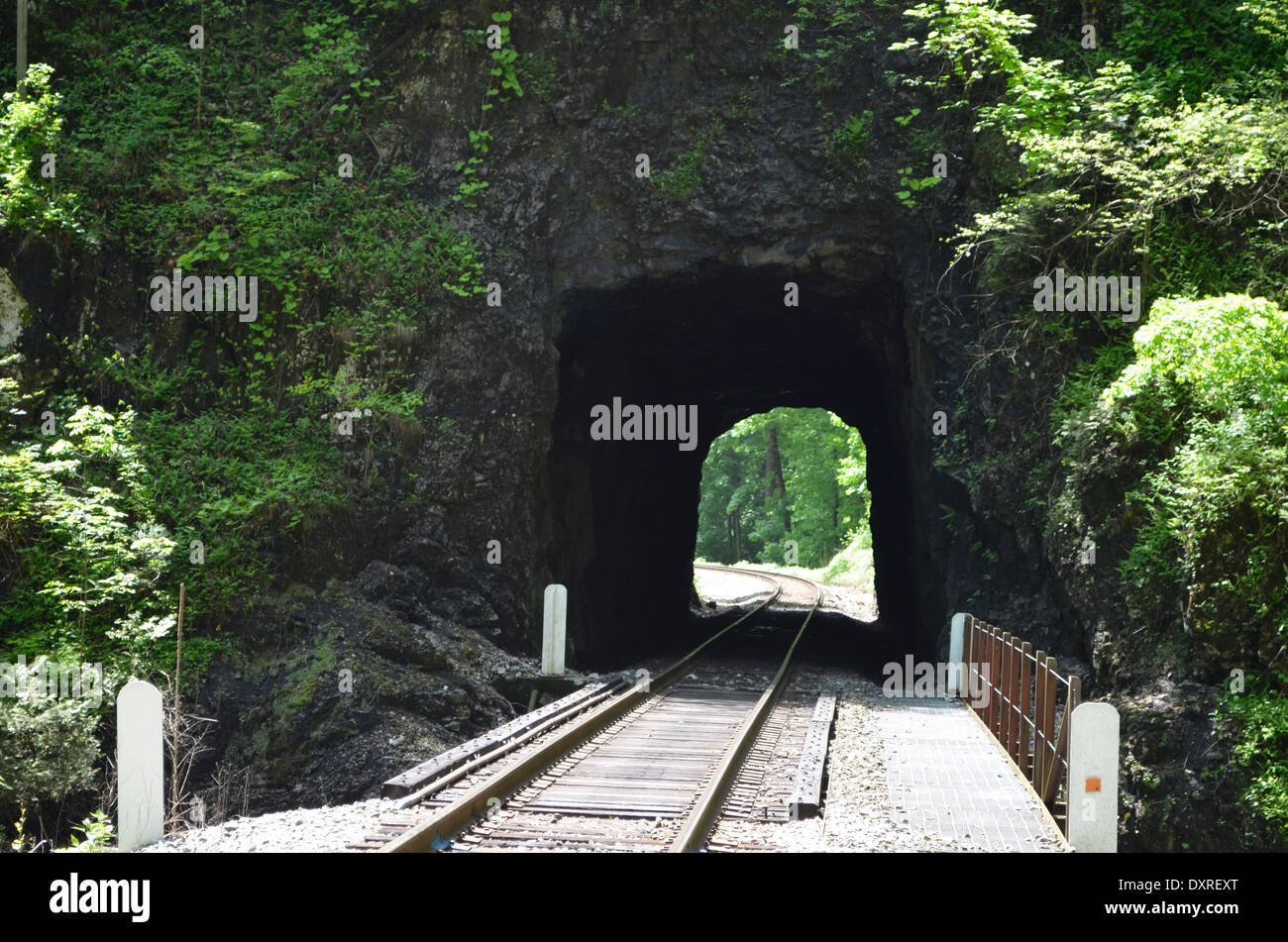 Train tunnel at Natural Tunnel Park, Virgina, USA Stock Photo - Alamy
