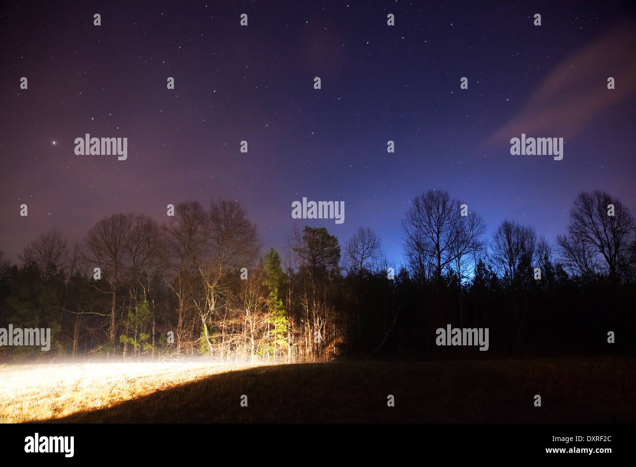 Eery nighttime landscape in countryside Stock Photo - Alamy