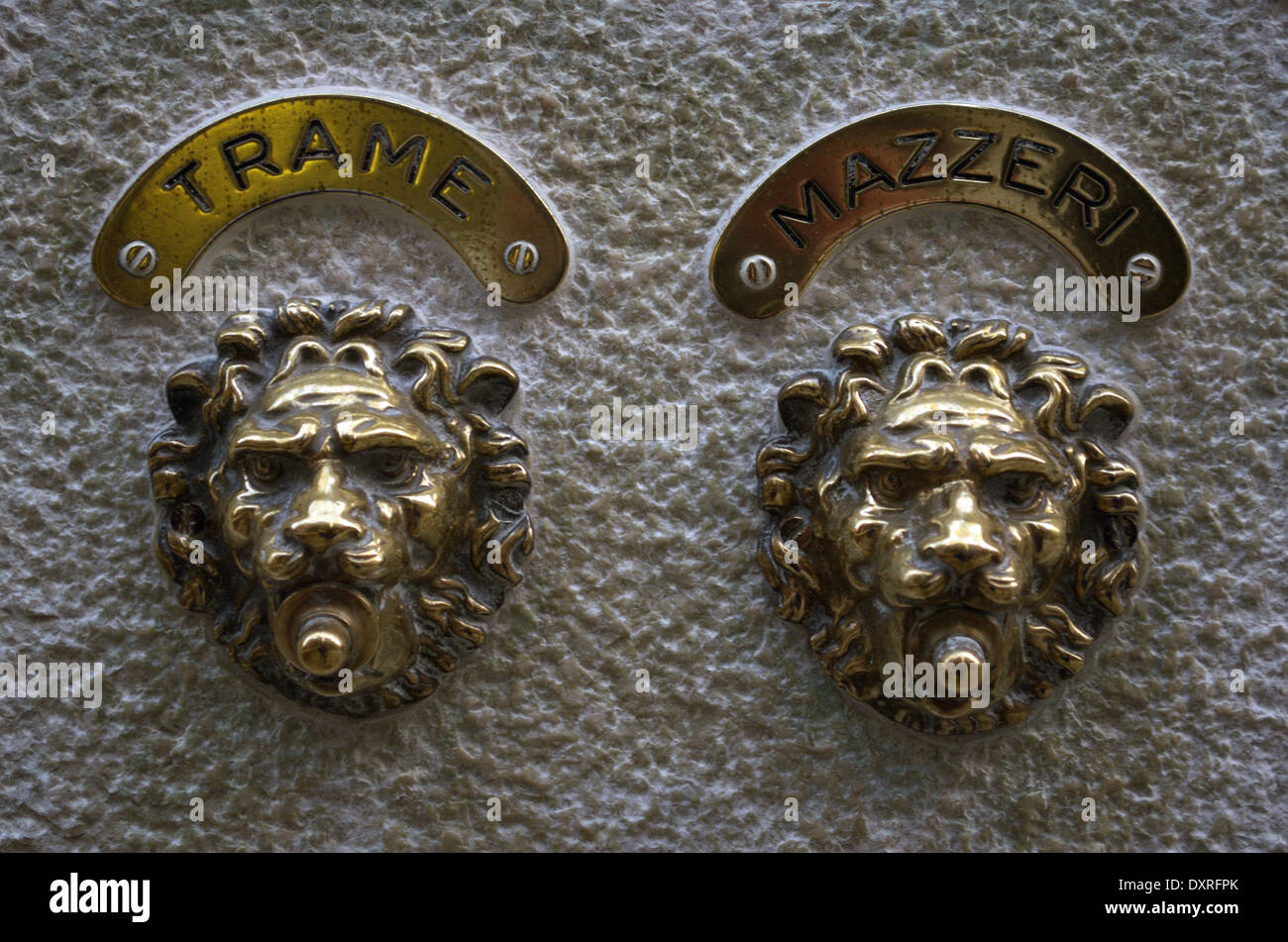 A modern intercom doorbell panel on the old facade in Venice Stock ...