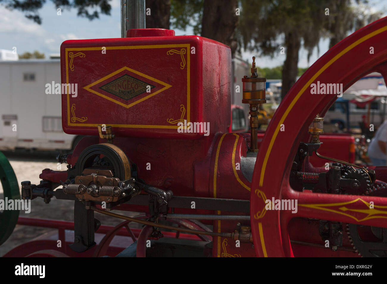 An antique ingeco engine being shown at an antique event in Marion ...