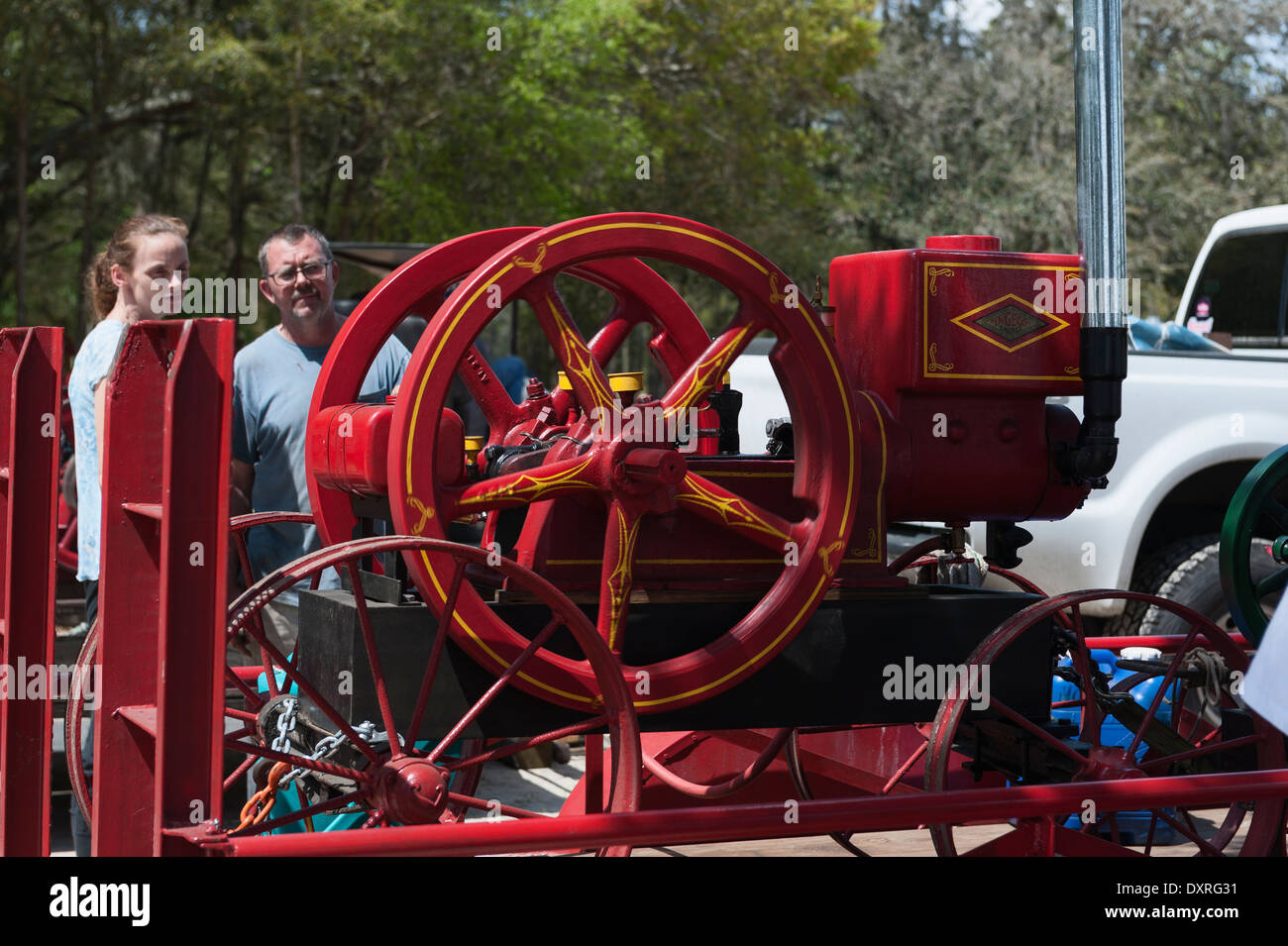 An antique ingeco engine being shown at an antique event in Marion ...