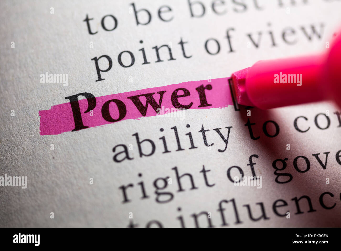 Fake Dictionary, definition of the word power Stock Photo - Alamy