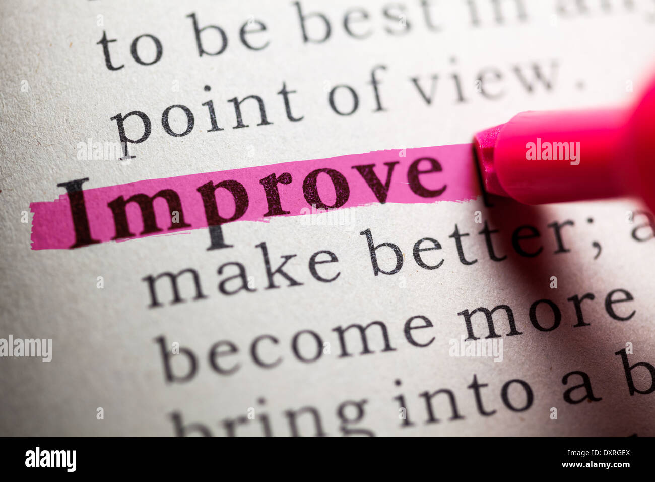 Fake Dictionary, definition of the word improve Stock Photo - Alamy