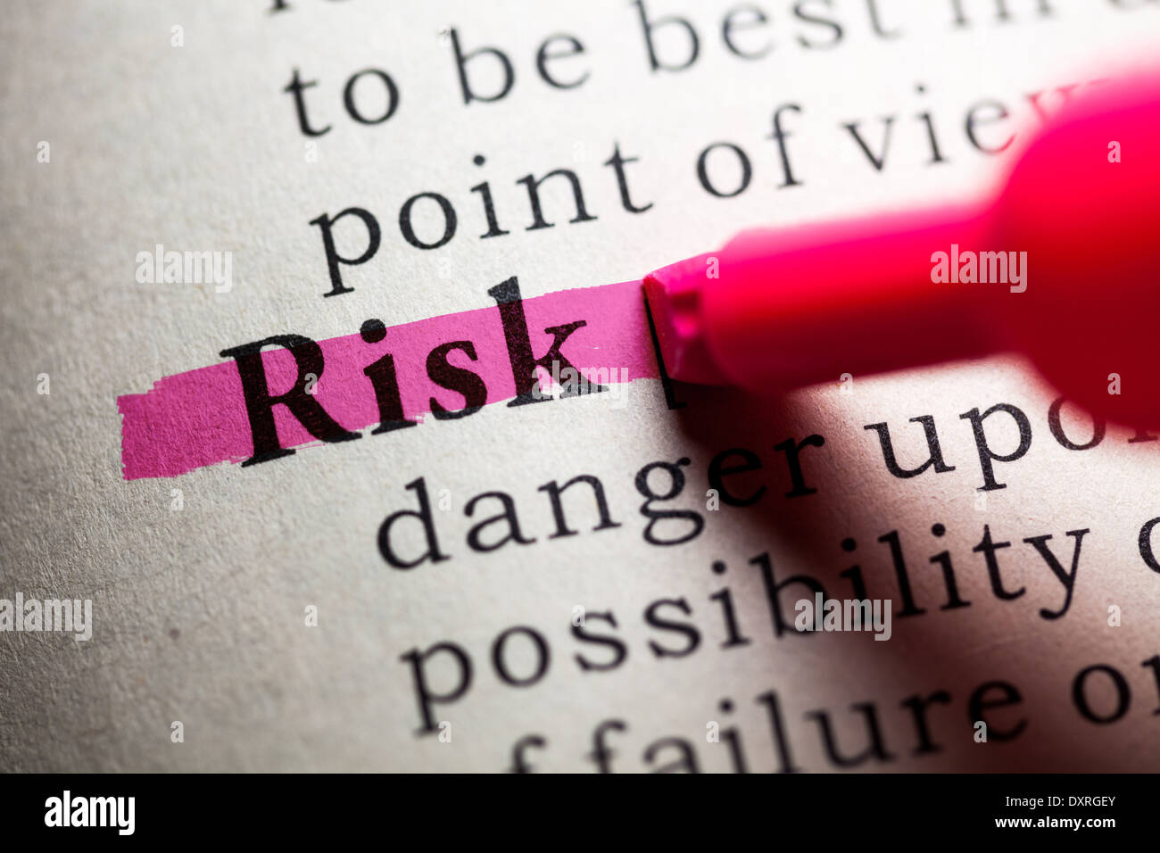 fake-dictionary-definition-of-the-word-risk-stock-photo-alamy