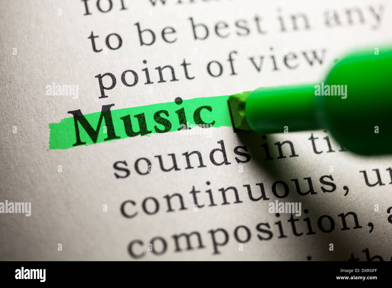 Music dictionary hi-res stock photography and images - Alamy