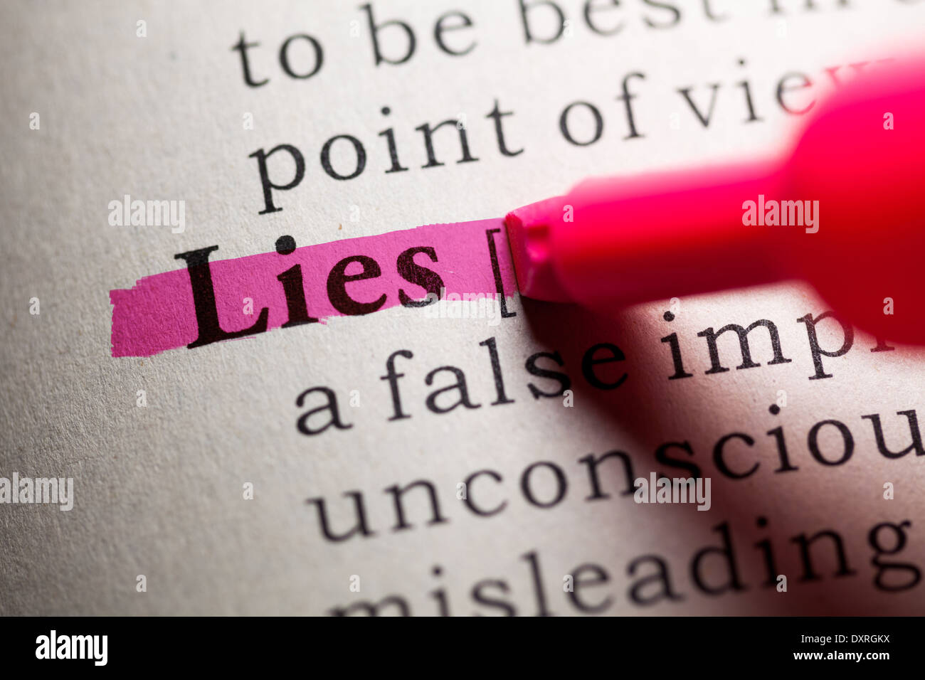 Fake Dictionary, definition of the word lies Stock Photo - Alamy