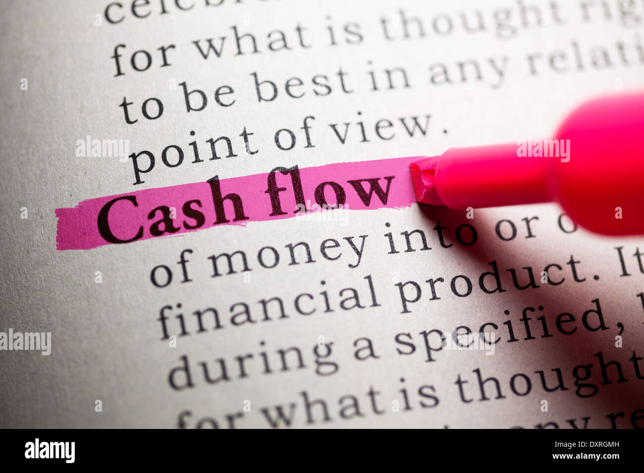 Fake Dictionary, definition of the word cash flow Stock Photo - Alamy