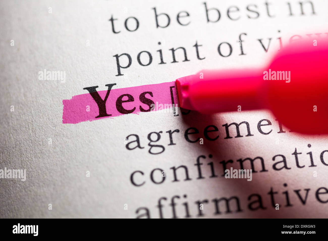 Word yes hi-res stock photography and images - Alamy