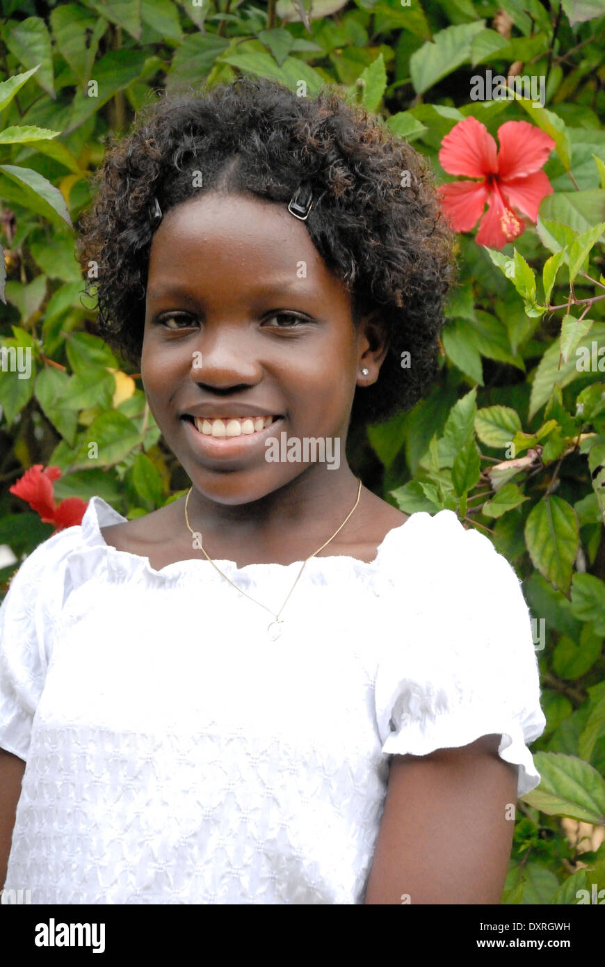 Young Seychellois Teenage Girl on La Digue, Seychelles Stock Photo - Alamy