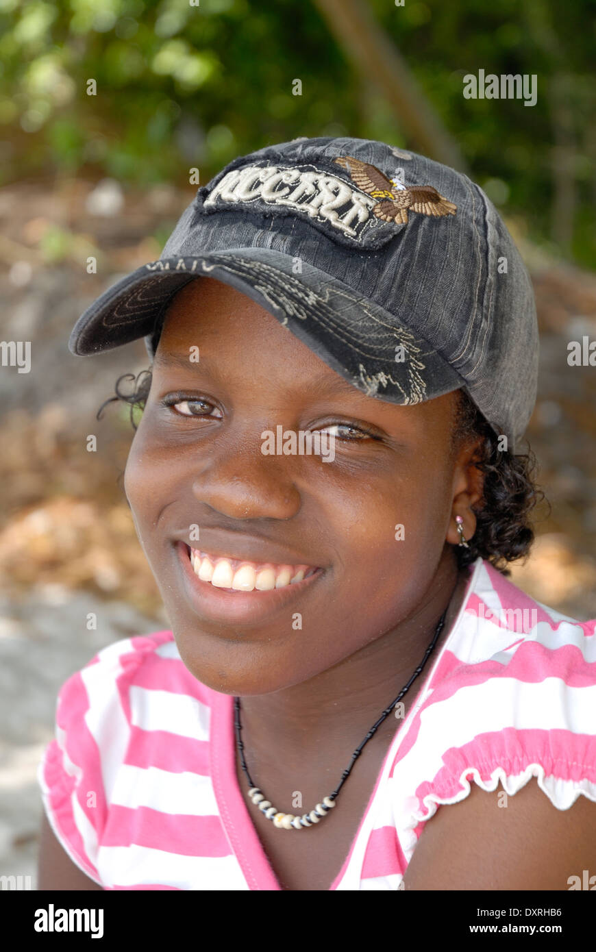 Young Seychellois Teenage Girl on La Digue, Seychelles Stock Photo - Alamy