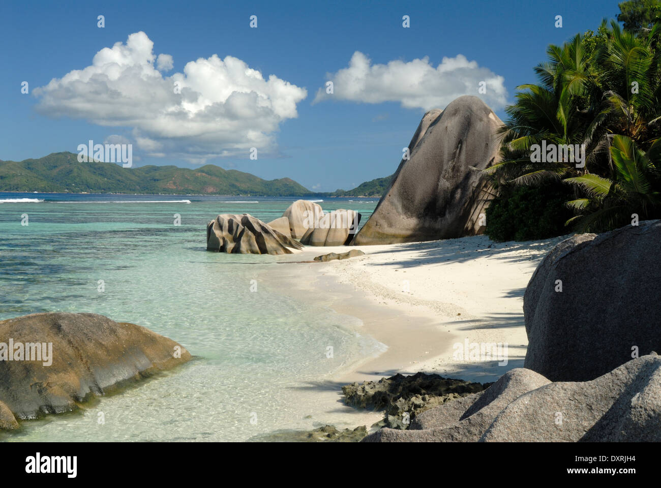 Granite Boulders and Lagoon at Anse Source d'Argent Beach in La Digue ...