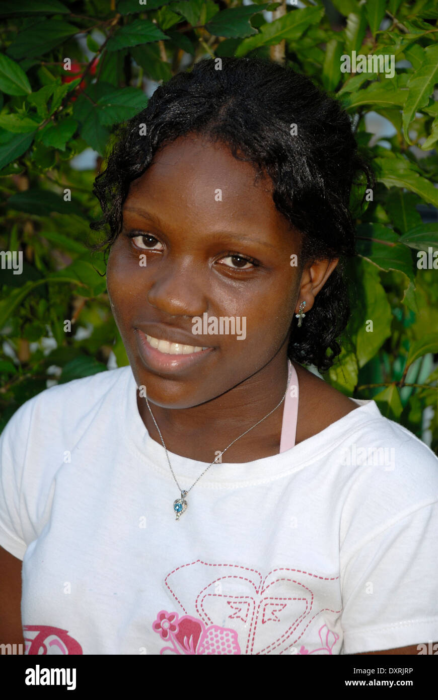 Young Seychellois Teenage Girl on La Digue, Seychelles Stock Photo - Alamy