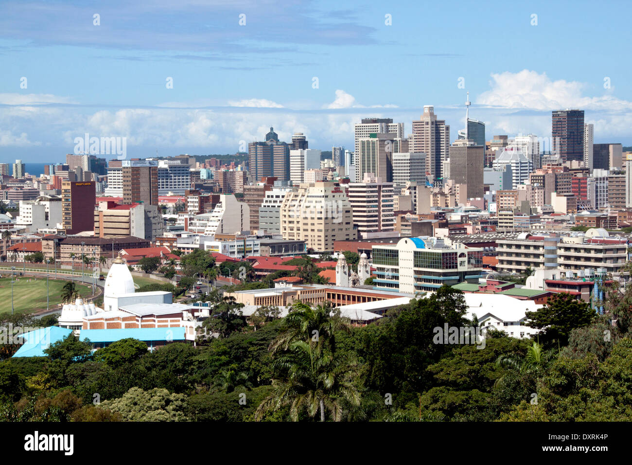 DURBAN, SOUTH AFRICA - MARCH 28, 2014:Overview of Durban City skyline ...