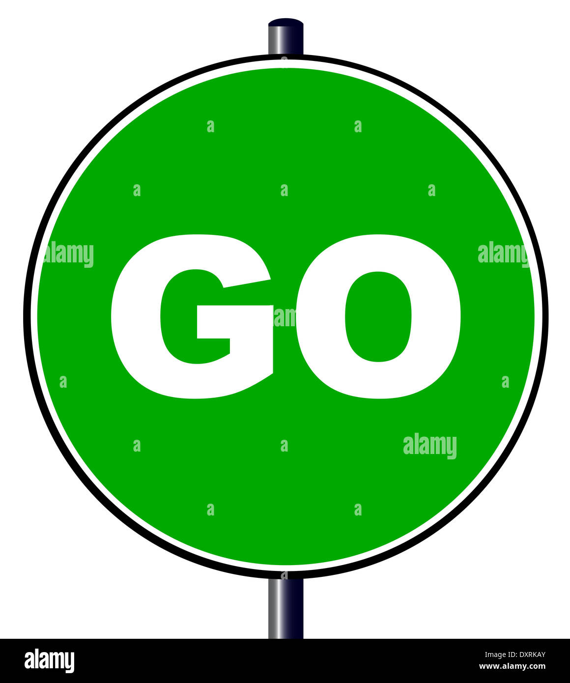 The go green traffic sign isolated over a white background Stock Photo ...