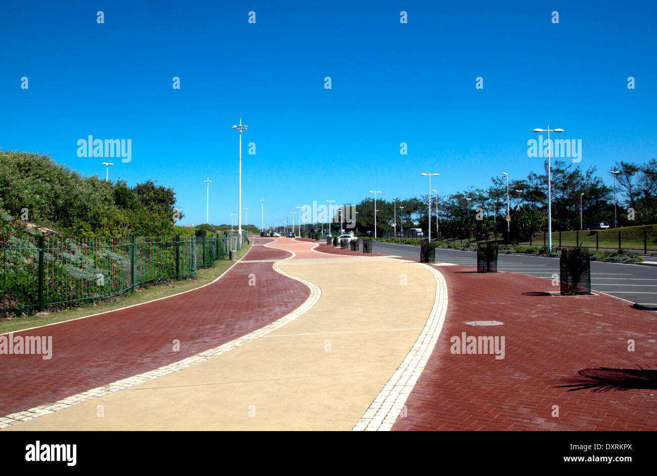 Patterns and textures of new beach front Paved promenade at Blue Lagoon ...