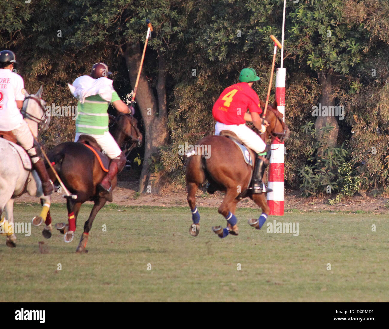 LAHORE,PAKISTAN- MARCH 28: A view of the polo match played between the ...