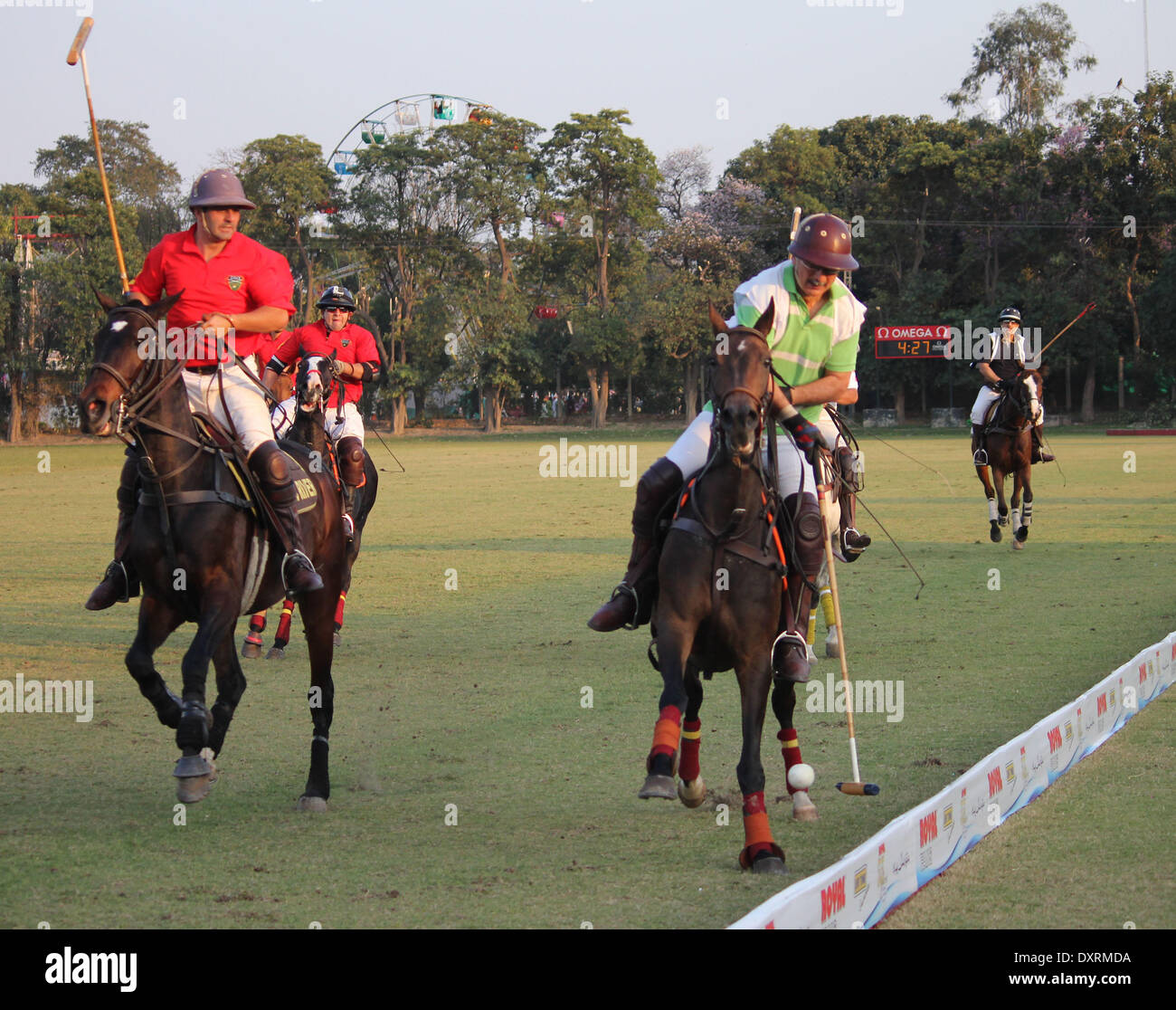 LAHORE,PAKISTAN- MARCH 28: A view of the polo match played between the ...